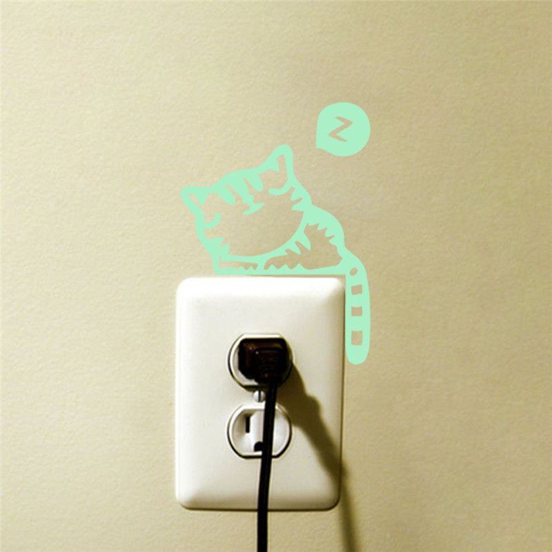 Luminous Wall Switch Sticker Glow In The Dark Vinyl Stickers Home Decor ...