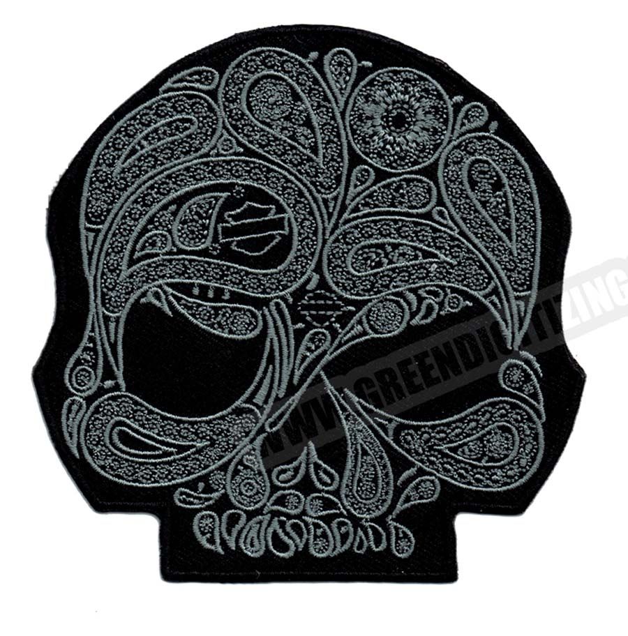 2021 Cool Skull Flower Silver Motorcycle Patches For Vest Jacket ...