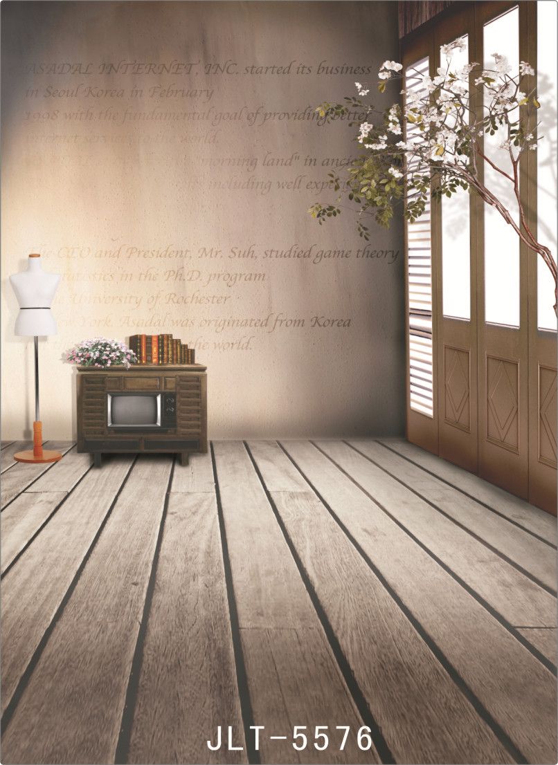 Vinyl Cloth Photography Backgrounds Indoor Room Wooden Floor Customized ...