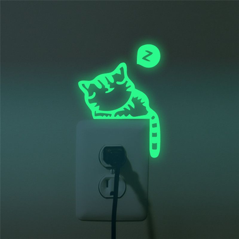 Luminous Wall Switch Sticker Glow In The Dark Vinyl Stickers Home Decor ...