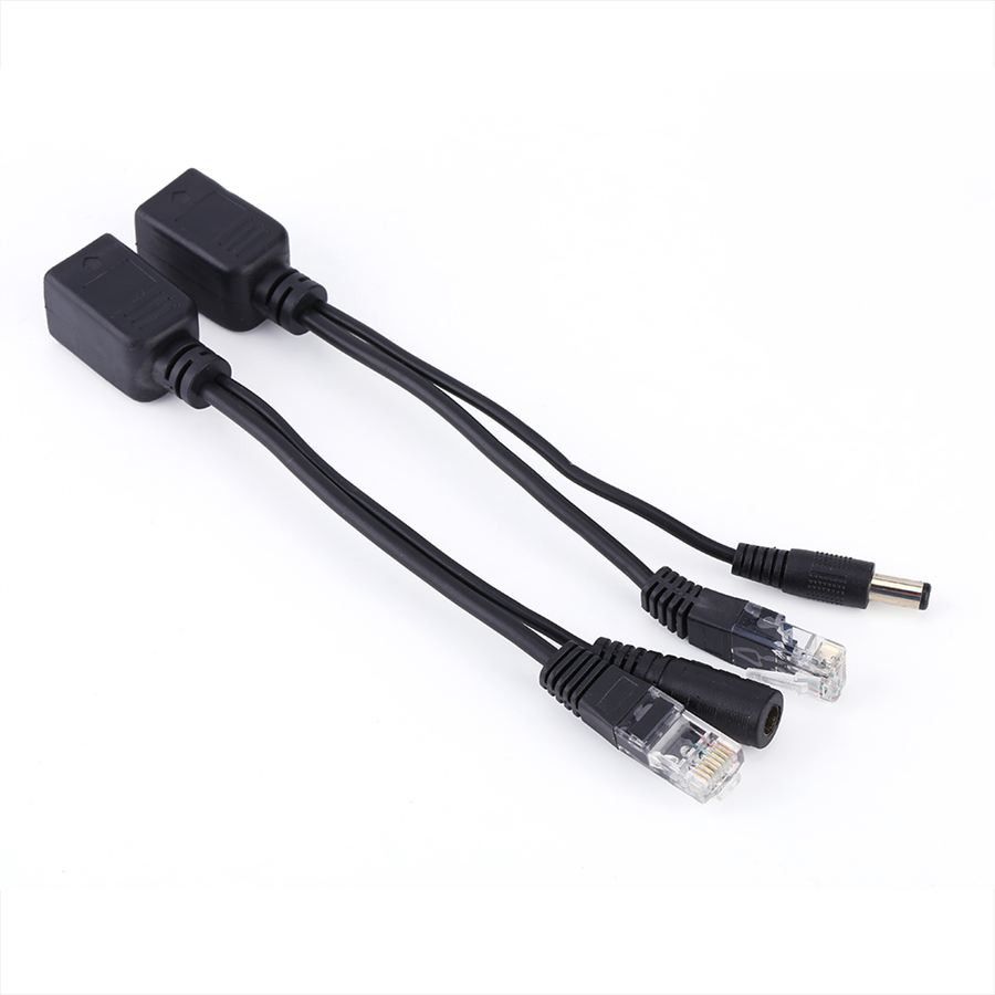 Black/White Color Ethernet POE Adapter Cable Tape Screened POE Switch ...