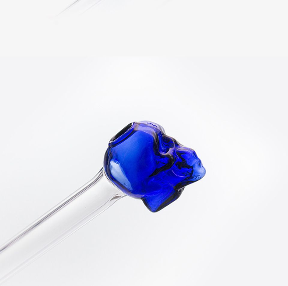 2021 Skull Bubbler Pyrex Glass Pipes Curved Glass Oil Burners Pipes 5.5 ...