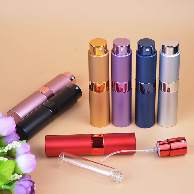 8ml Mini Portable Metal Spinning Round Perfume Atomizer Colorful Spray ...