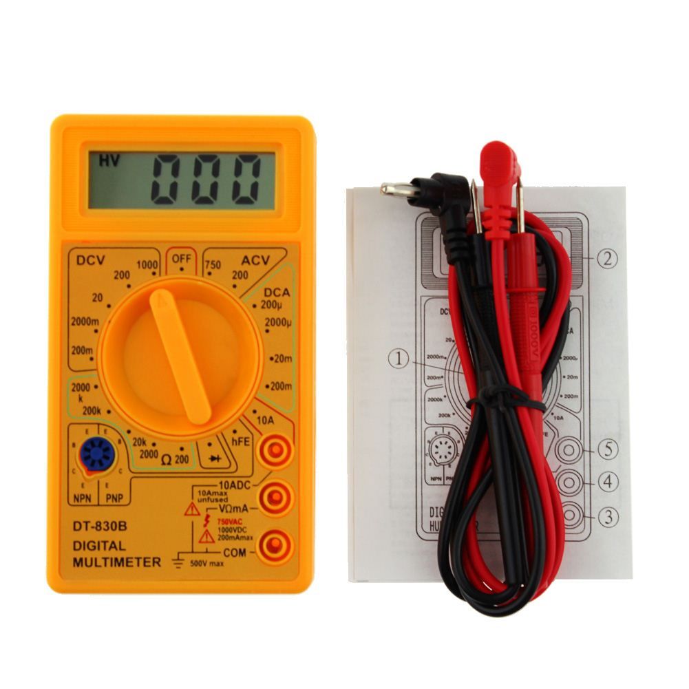 Yellow LCD Digital Multimeter DT 830B Electric Voltmeter Ammeter Ohm ... Yellow LCD Digital Multimeter DT 830B Electric Voltmeter Ammeter Ohm ...