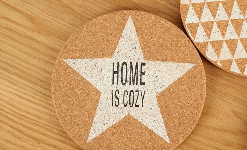 2020 Simple Cork Wooden Cup Mat Geometric Series Cork Wood Drink ...