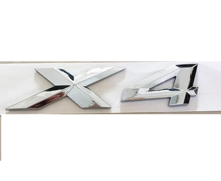 2020 Chrome X 4 Number Trunk Letters Badge Emblem Decal Letter Sticker ...