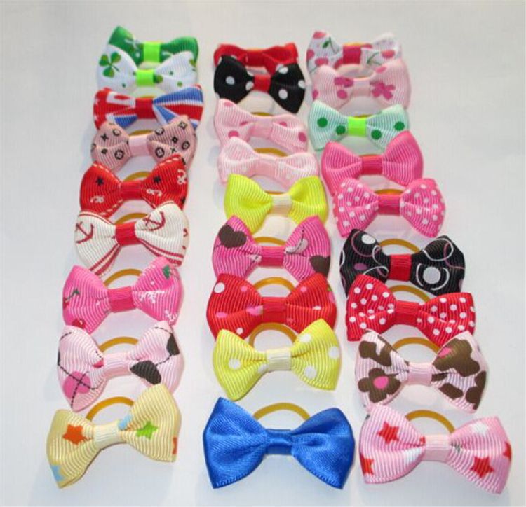 2020 Handmade Pets Grooming Dog Hair Accessories Mixed Ribbon Pet Hair ...