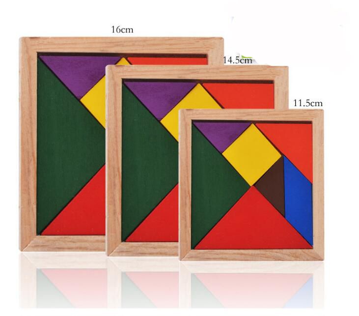 2021 Mini Tangram Wooden Toys Children Kids Educational Tangram Shape ...