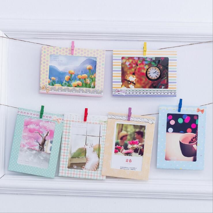 2020 Creative Paper Photo Frames 6 Inch Cute Bow Wall Hanging Paper ...