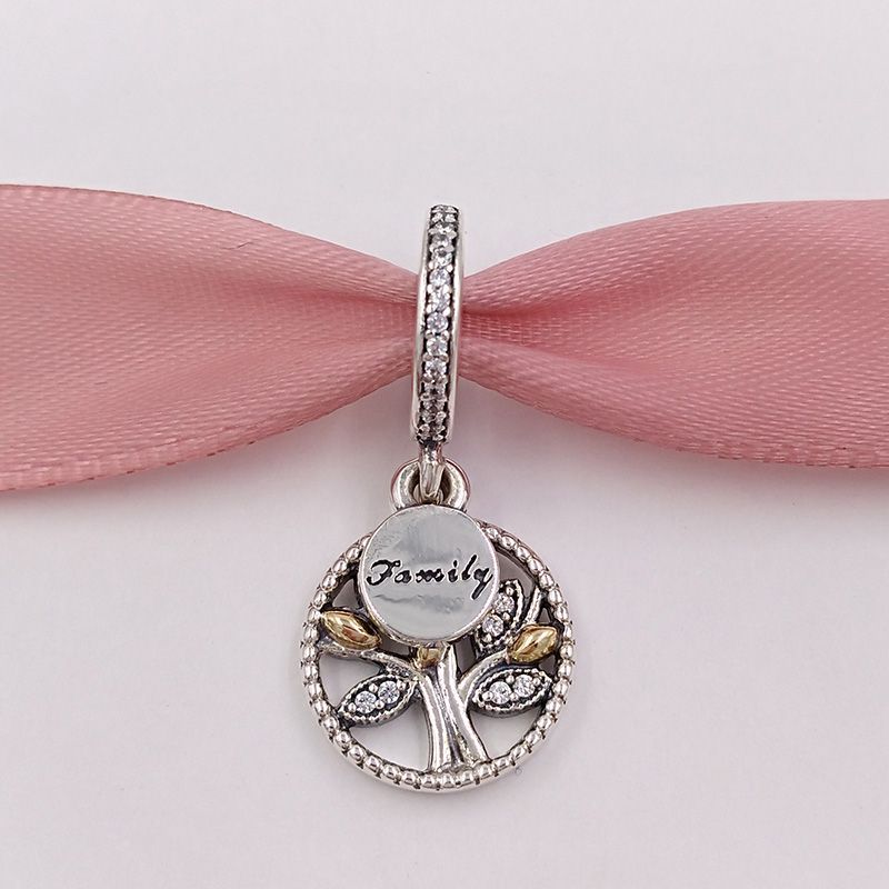 Authentic 925 Sterling Silver Beads 14K Family Heritage Pendant Charm ...