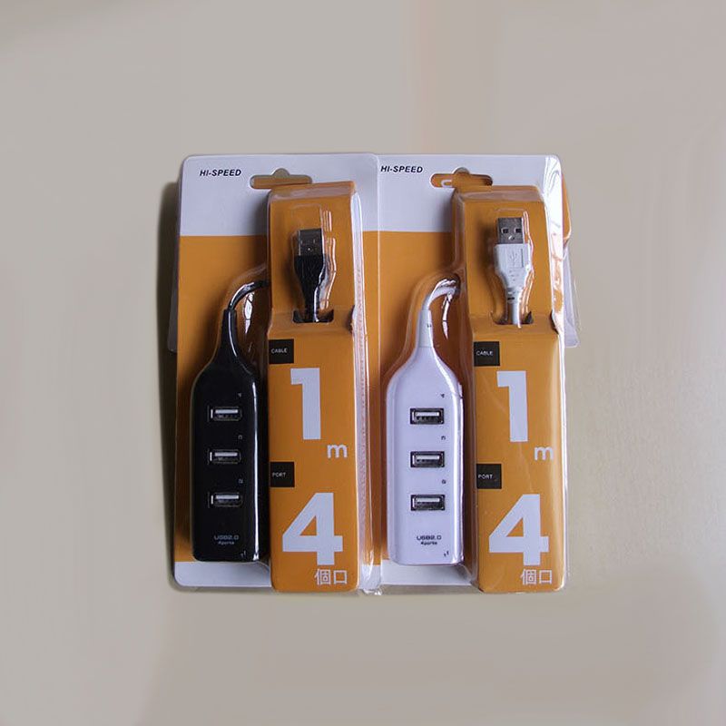 Mini High Speed 4 Port USB 2.0 HUB 60cm Cable Adapter For Laptop PC ...