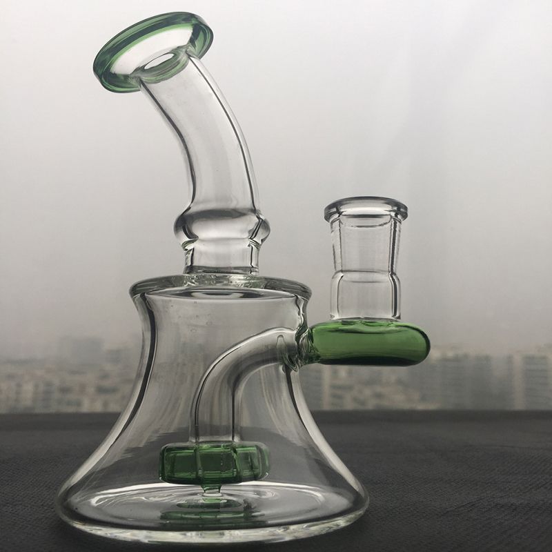 ful Mini Bongs Bent Neck Bongs Small Beaker Bongs With 14mm Joint Green ...