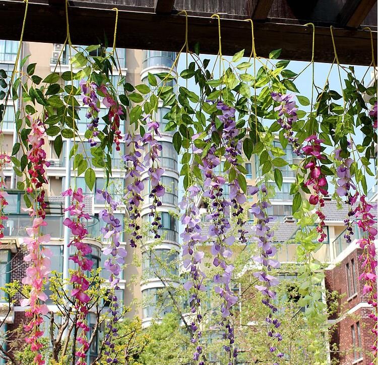 2020 110cm 43 3 Long High Artificial Wisteria Flower Silk Wisteria Home