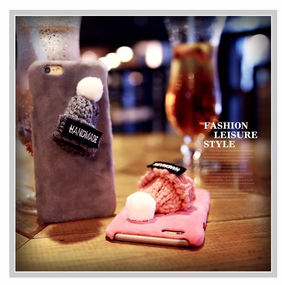 Fashion Handmade Plush Hat Cover For IPhone 7 Plus 6 6s Plus Cute ...