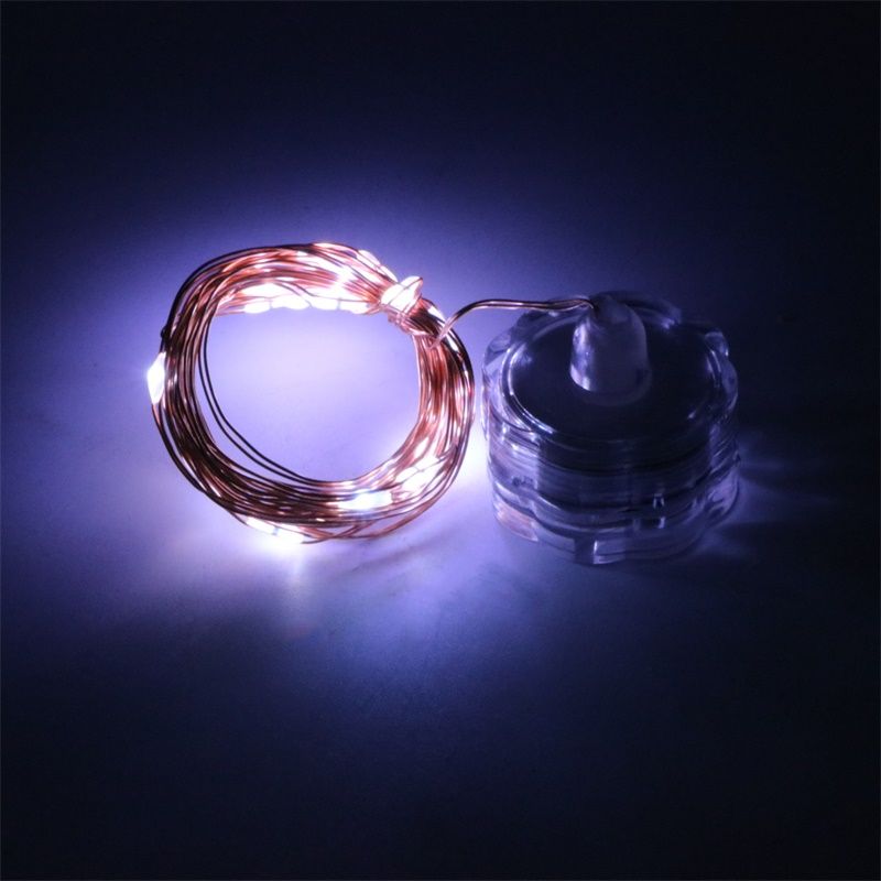 2M 20 LEDs Flower MINI Candle Tea String Silver Color Copper Wire ...