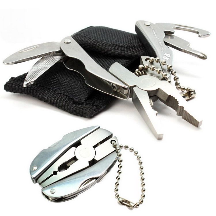 2021 Folding Keychain Pocket Multi Function Tools Set Mini Pliers Knife ...