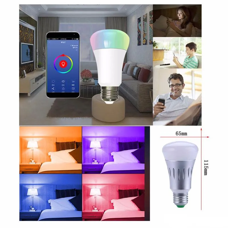 Smart LED Light Alexa Bulb Wi Fi Regulable RGBW Cambio De Color Luces ...