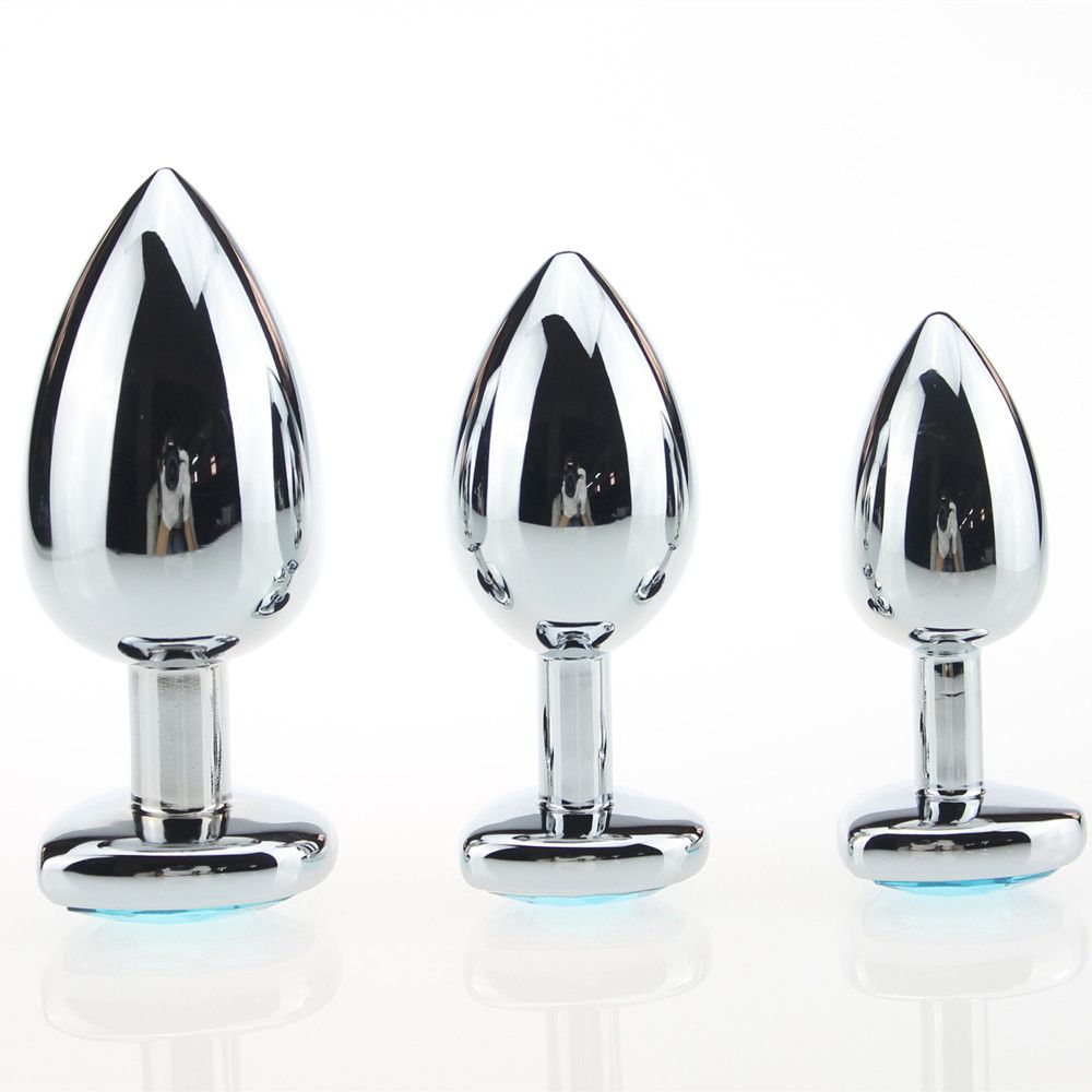 S M L 3 Size Heart Shape Metal Anal Plug Butt Plug Anal Dilator Insert