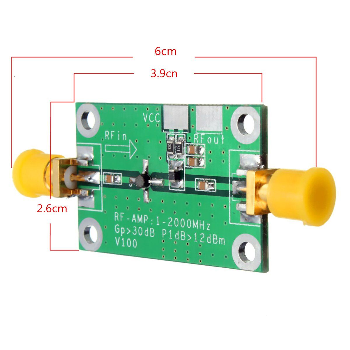1 2000MHz 2Ghz Low Noise LNA RF Broadband Amplifier Module 30dB HF VHF ...