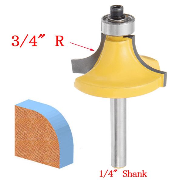 1/4 Inch Shank 3/4 Inch Radius Carbide Round Over Edging Router Bit ...