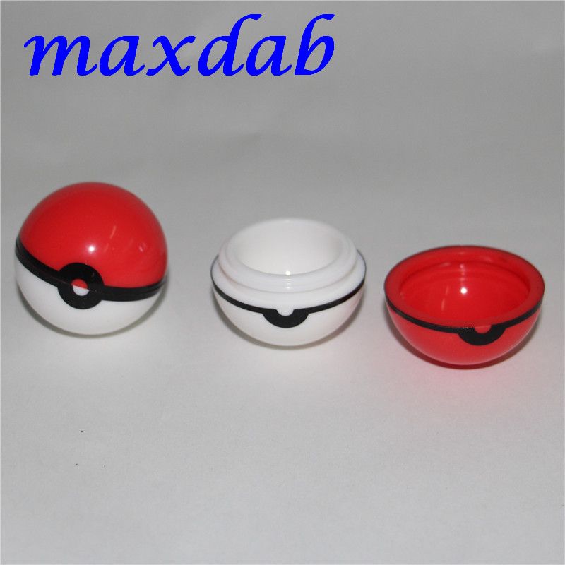 2020 Pokeball Silicone Container Wax Jars Food Grade Silicon Gel Ball ...