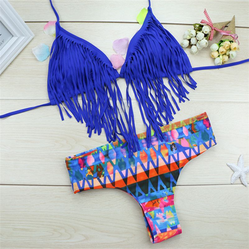 Summer Tassels Bikinis Sexy Women Bikini Swimwear Sexy Bikini Set