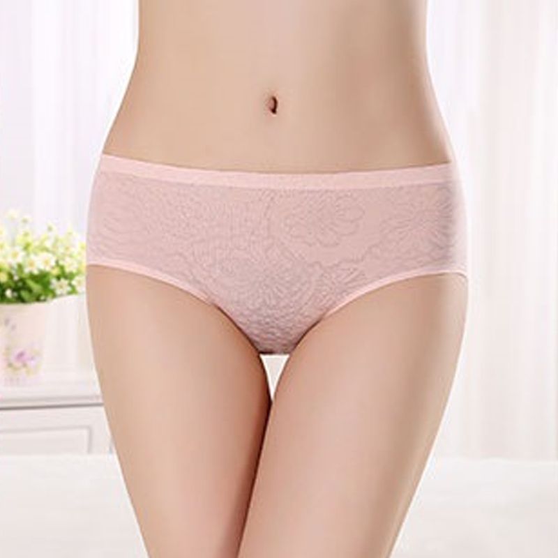 Seamless Panties Soft Mid Waist Underwear Women Briefs Ladies Intimates