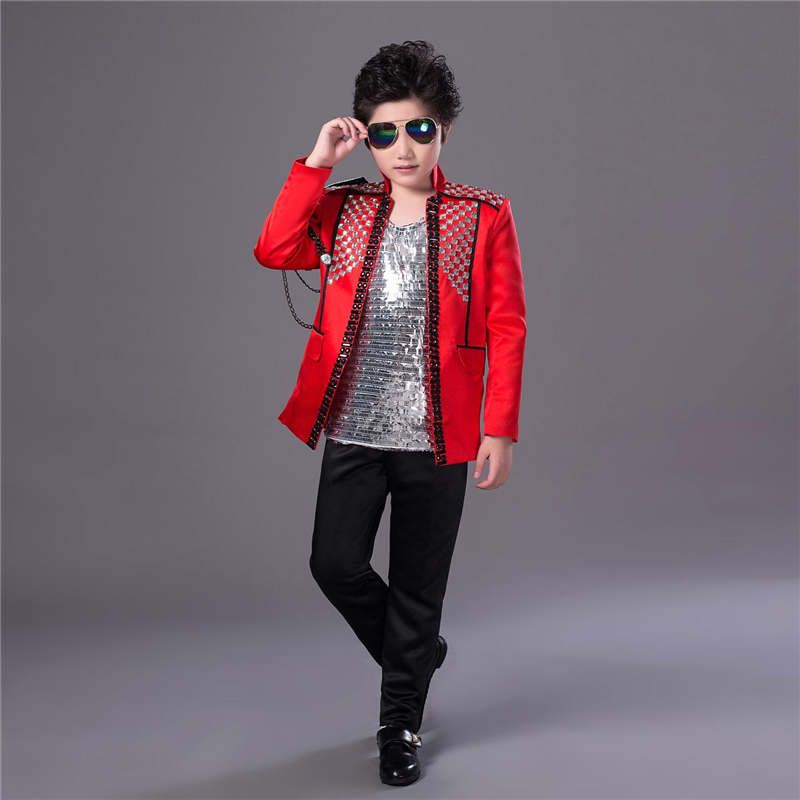 Male Diamonds Jackets Blue Red Black Rhinestone Blazer Outwear Coat ...