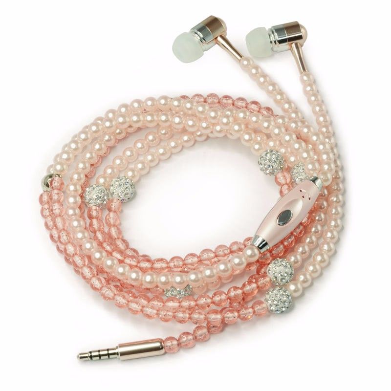 Fashion In Ear Earbuds Fashionable Jewelry Pearl Necklace Earphones ...