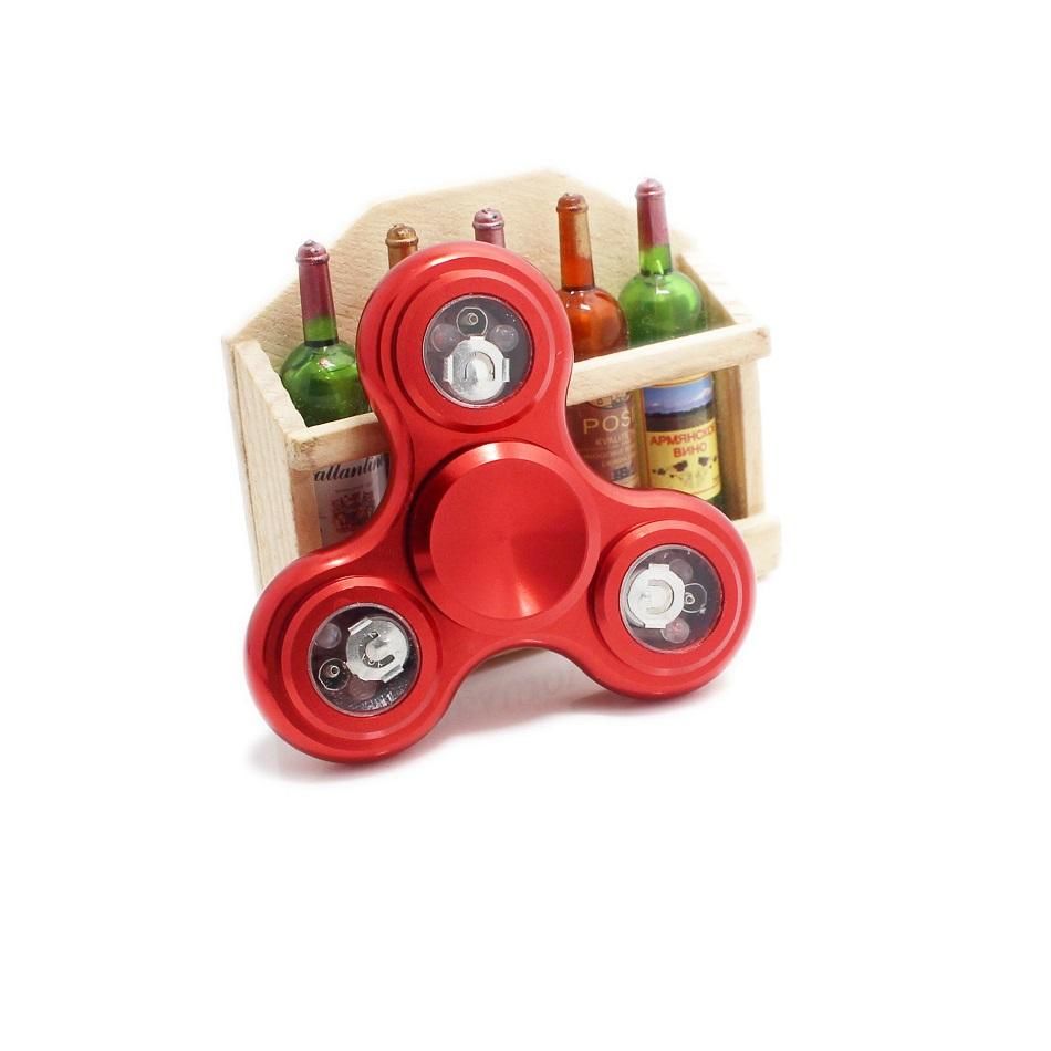 LED Light Hand Spinner Metal Fidget Spinners Finger Fingertip Gyro Tri ...