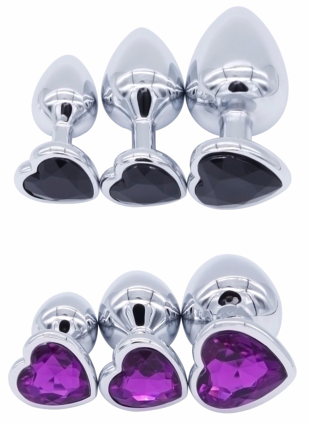 Domi Butt Stimulator Sex Toys Stainless Steel Crystal Jewelry Heart Anal Plug Toy Use Plug Jewel