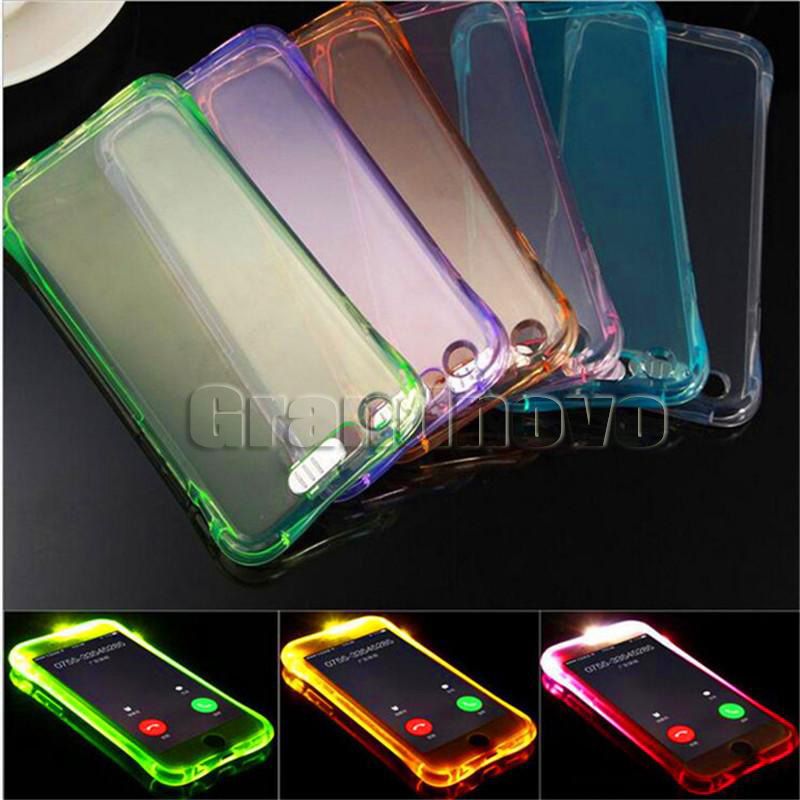 LED Flash Light Up Remind Incoming Call Soft TPU Cover Case For IPhone ...