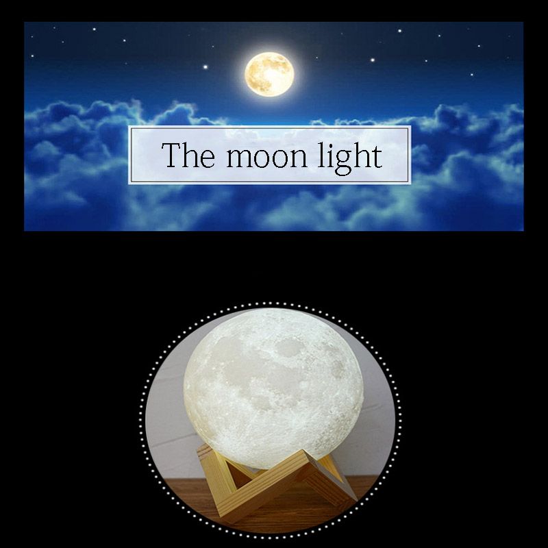 Discount 3D LED Night Magical Moon LED Light Moonlight Desk Lamp USB ...