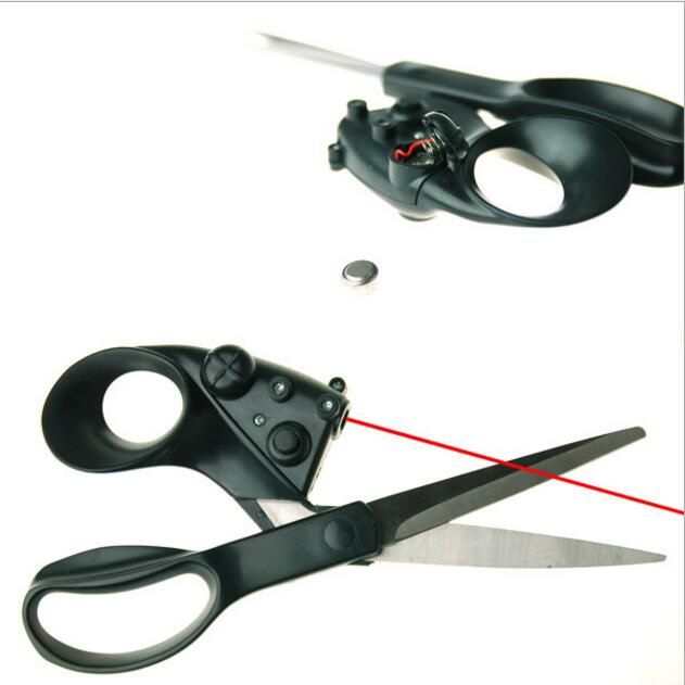 2021 Office Led Laser Scissors Cloth Beam Guided Laser Scissor Multi Blade Scissors Laser Guided ...