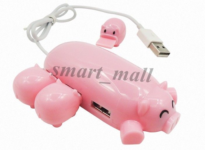 2020 Wholesale Cute Pink Pig Hub 3 USB Ports With 1 TF Card Reader USB ...