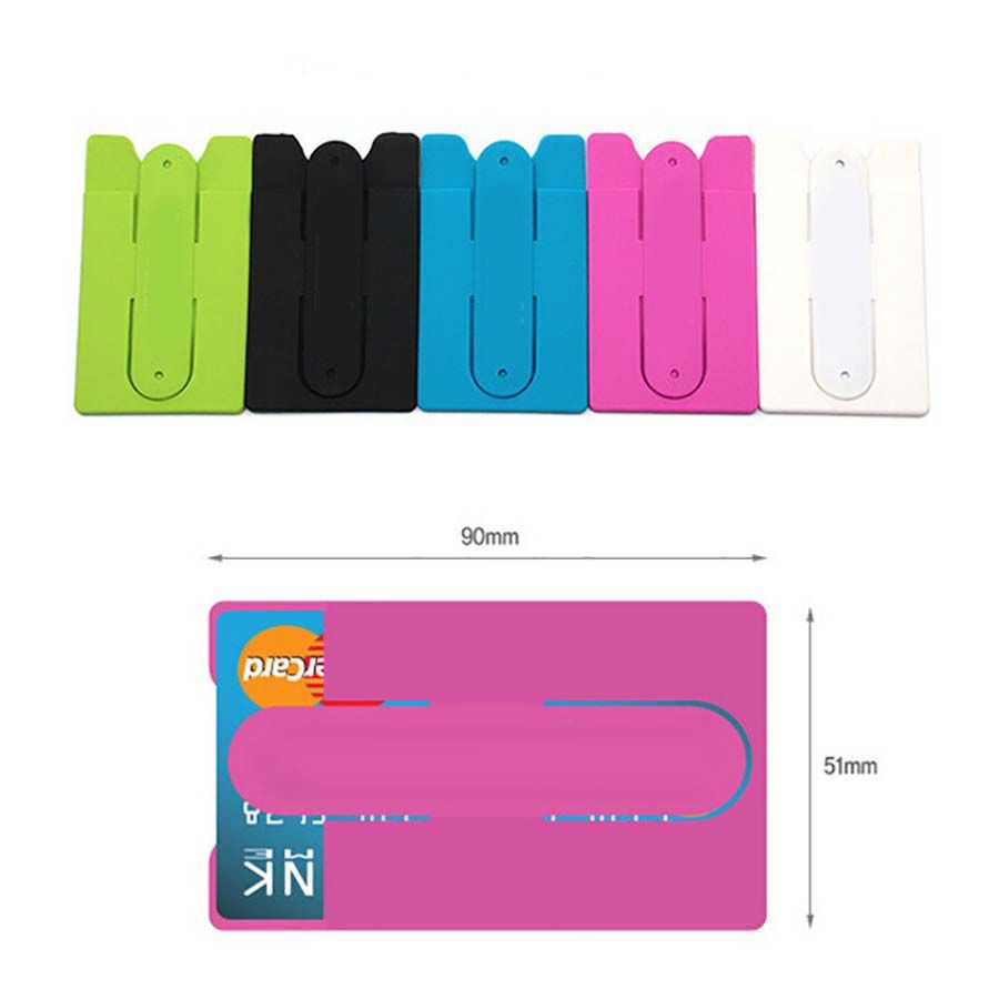Universal Soft Silicone Card Slot Cards Pocket Credit Holder With 3M ...