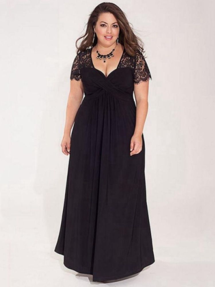 Модели красивых вечерних платьев для полных женщин - 92 фото