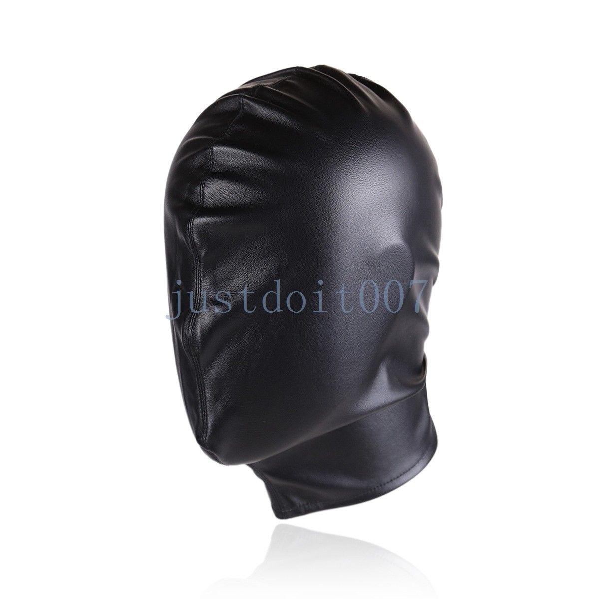 Couple Game Leather Full Head Hood Mask Blind Sensory Deprivation ...