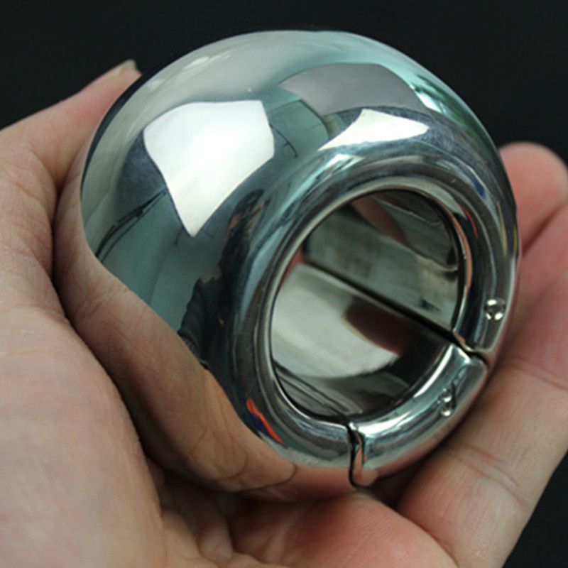 Metal Ball Stretcher Scrotum Pendant Restraint Lock Mens Penis Bondage