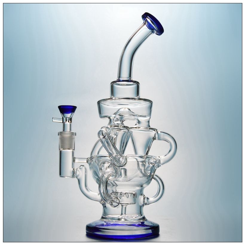 2020 Vortex Recycler Bong Triple Cyclong Inline Arm Perc Glass Bongs ...