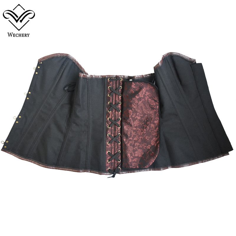 2022 Steampunk Corset With Clasp Fasteners/ Chain Steel Bone Corset ...