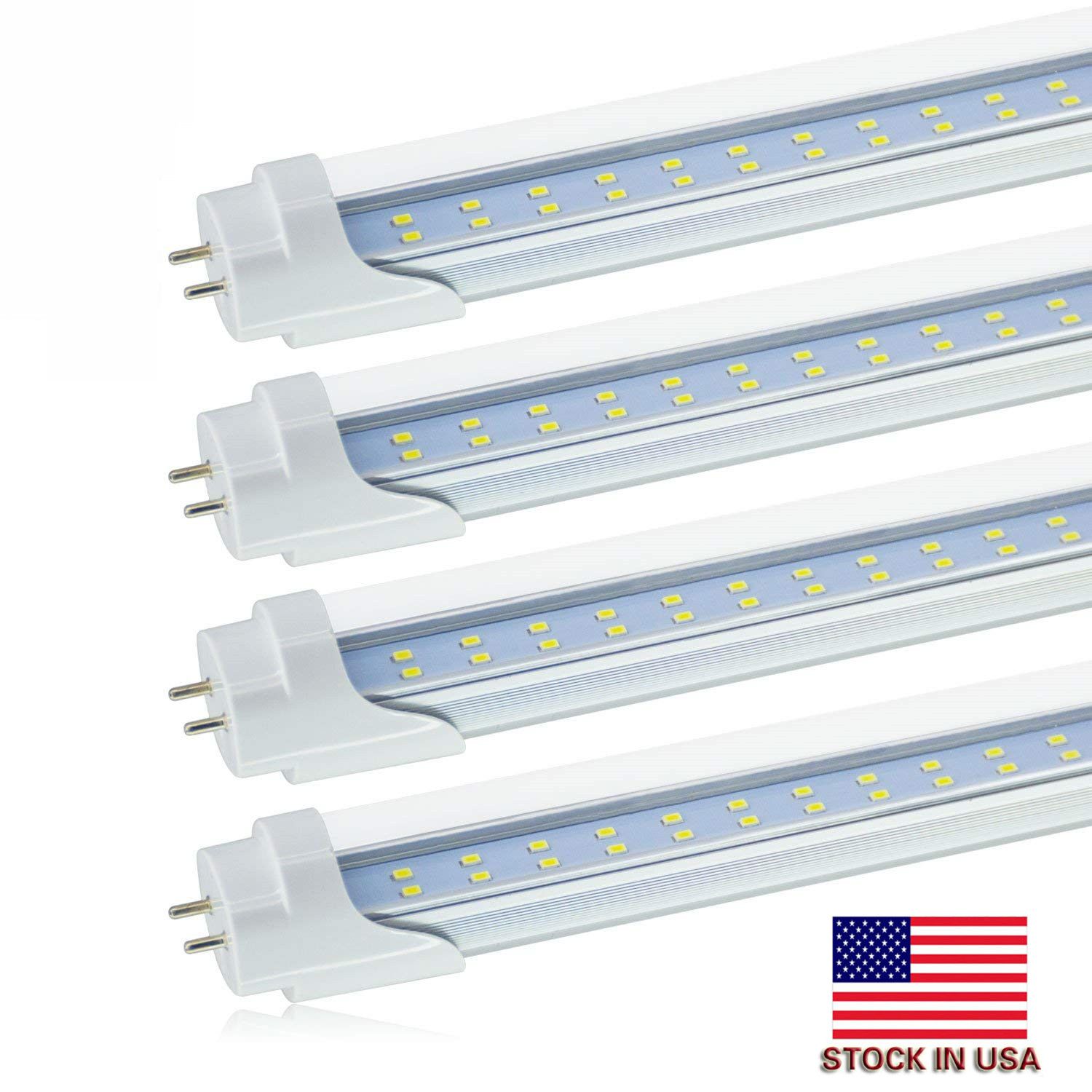 Stock In US + Dual End Powered 4FT T8 Led Tubes Light 22W 28W Bi Pin T8 ...