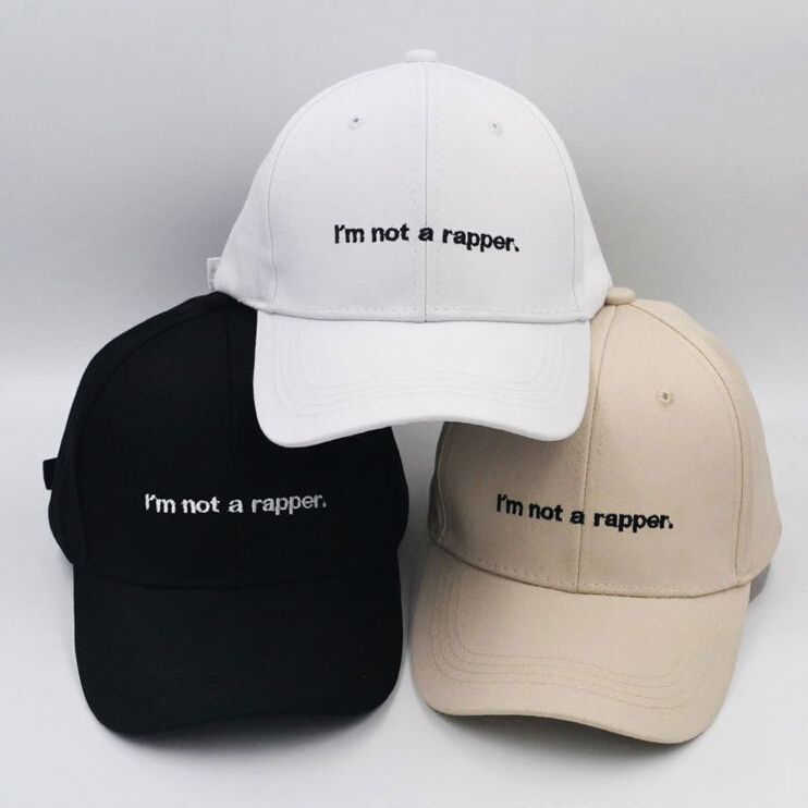 I AM NOT A RAPPER Letters Printed Casual Male Female Designer Hats ...