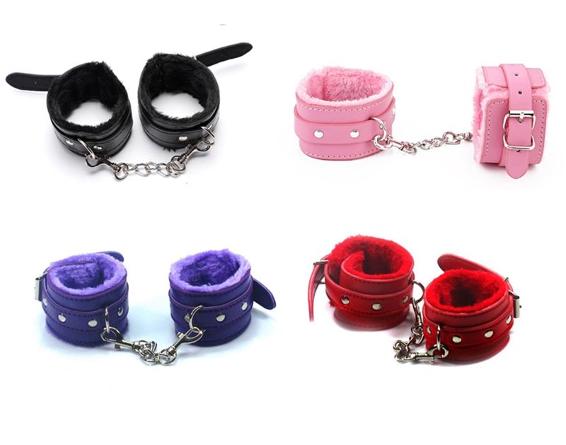 Plush Handcuffs Sex Toys Leather With Chain Sm Appliances Handcuffs Rpg