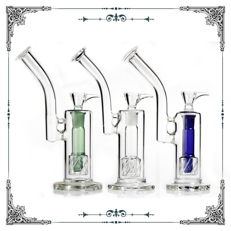 2020 Double Showerhead Perc Bongs Glass Bubbler Smoking Glass Water ...