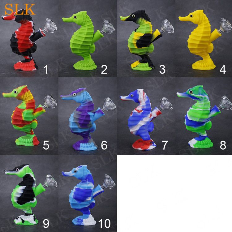 Wholesale Seahorse Shaped Silicone Hookah With 6 Inch Collapsible Bong ...