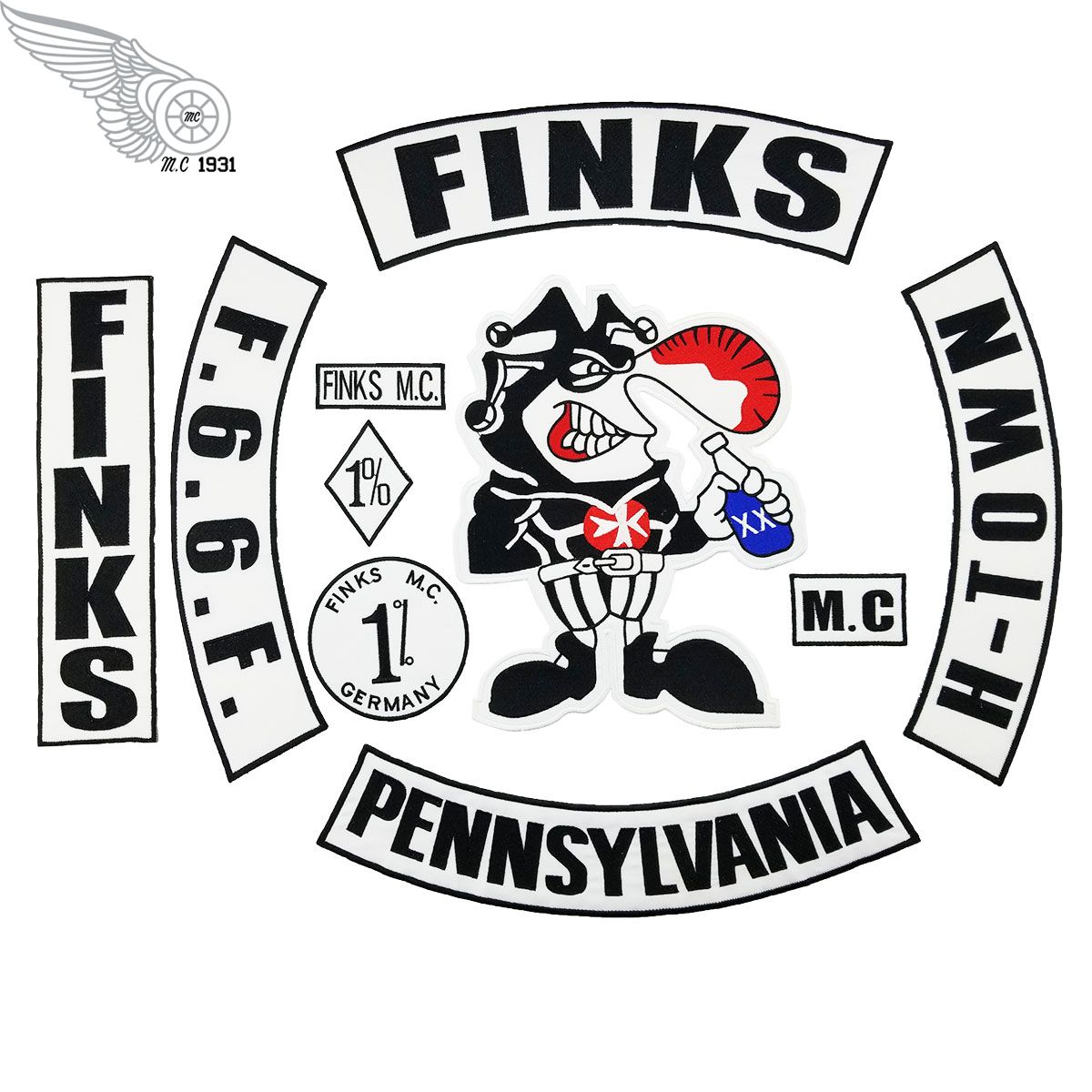 Discount Newest FINKS GERMANY MC Iron On Patch Motorcycle Biker Large ...