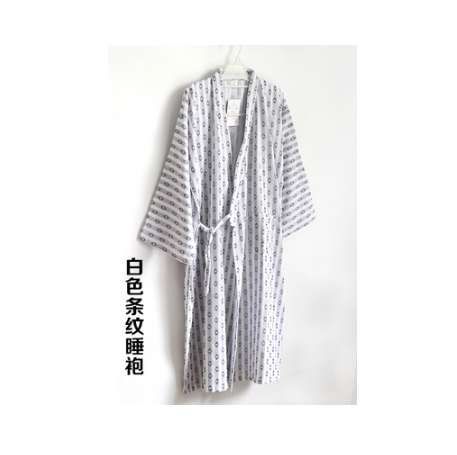 Japanese Style Sleep Robes Kimono Men Long Cotton Gauze Loose Sleepwear ...