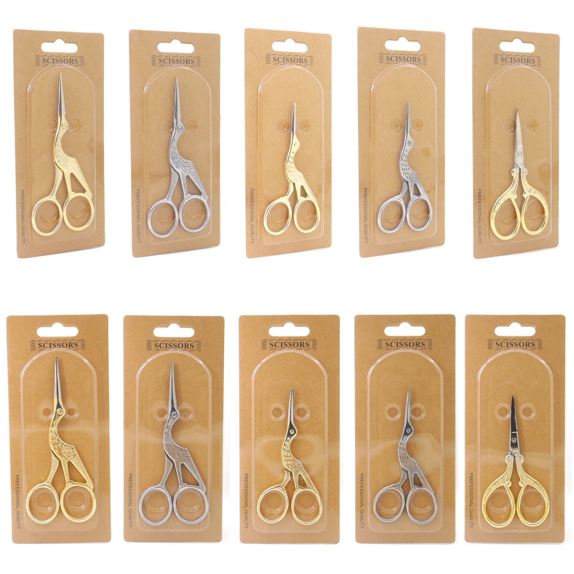 Discount New Retro Silver Golden Stork Sewing Scissors Trimming ...