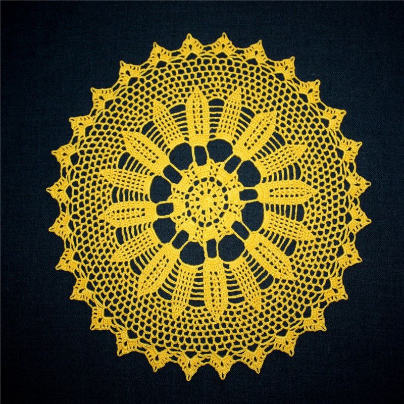 Yellow Crochet Doily, Lace Round Doily, Flower Doilies, Cotton Doily ...
